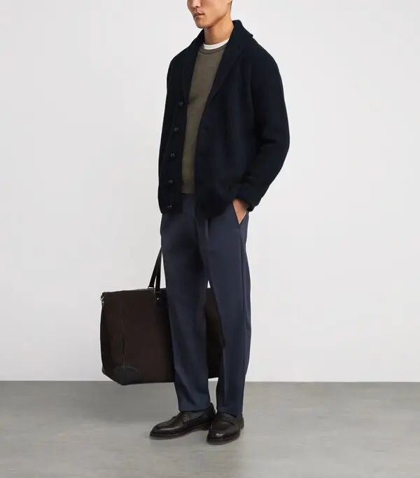 Herno Stretch Virgin Wool Trousers - Navy