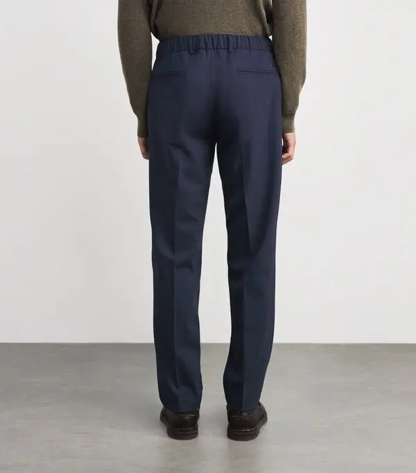 Herno Stretch Virgin Wool Trousers - Navy