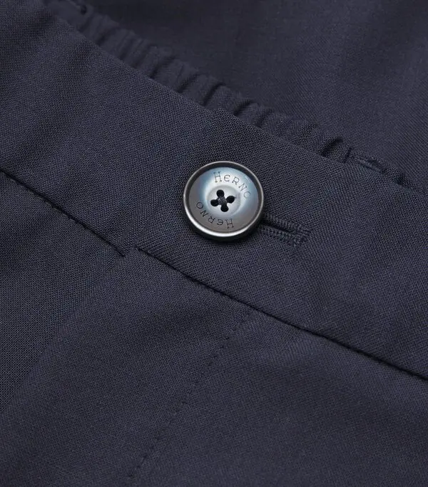 Herno Stretch Virgin Wool Trousers - Navy