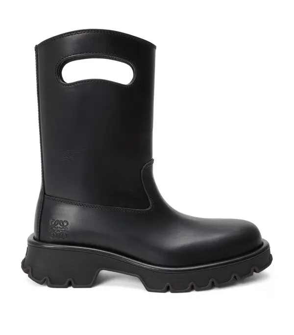 Loewe Calfskin Bobby Handle Boots - Black