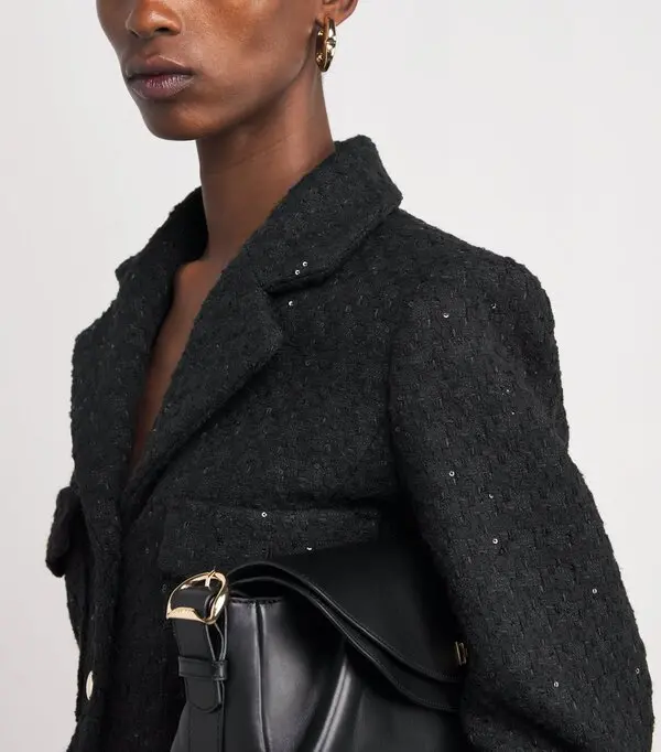Maje Sequined Tweed Cropped Jacket