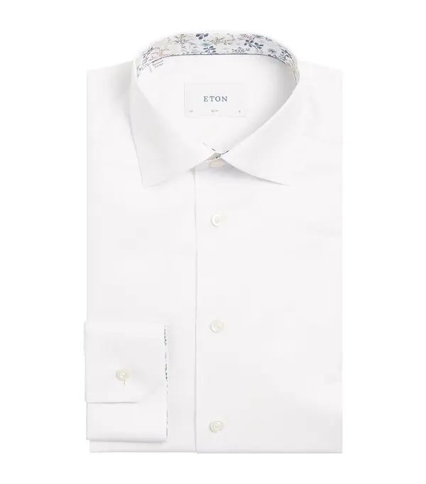 Eton Signature Twill Contrast Shirt - White