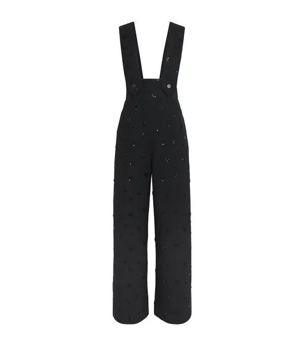 Maje Embellished Straight Dungarees - Black