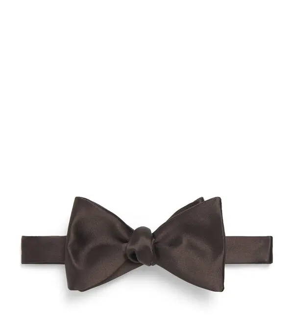 Ralph Lauren Purple Label Silk Satin Bow Tie - Brown