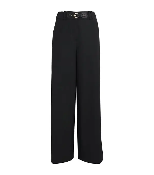 Maje Belted Wide-leg Trousers