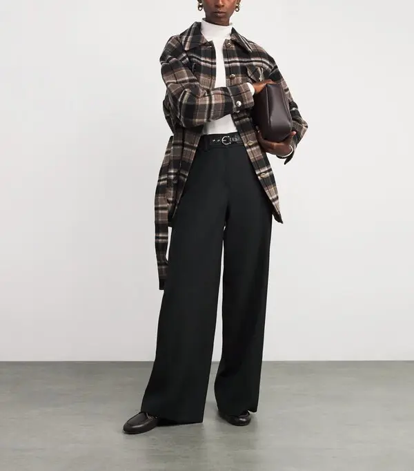 Maje Belted Wide-leg Trousers