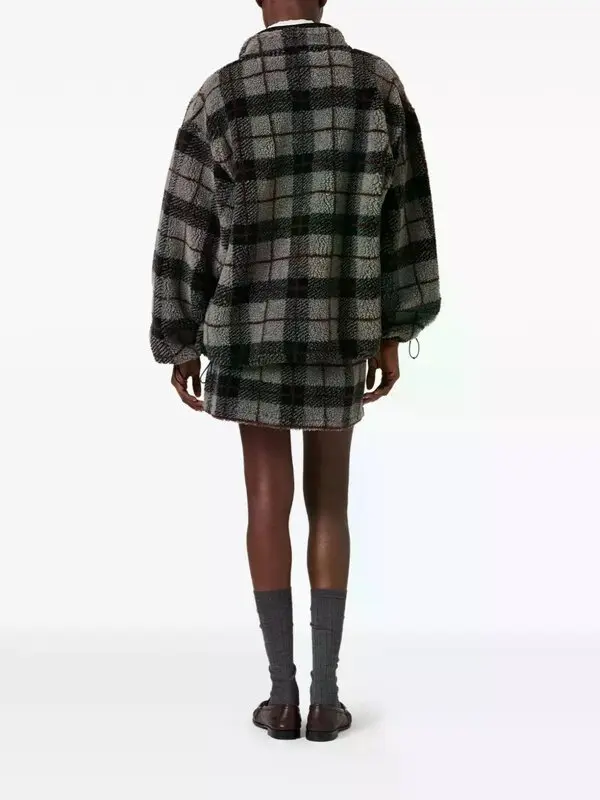 Miu Miu Checked Mini Skirt - Grey