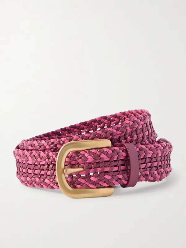 Gabriela Hearst Sam Woven Leather Belt - Pink