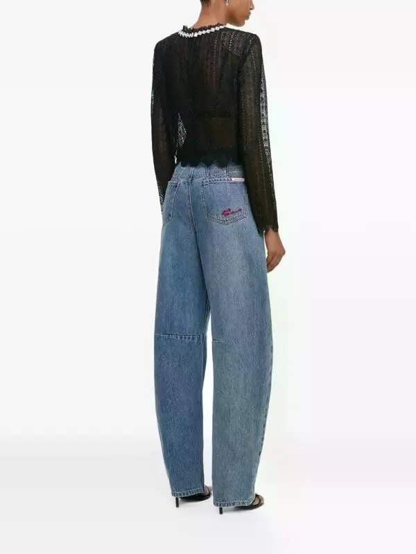 SELF-PORTRAIT Crystal-embellished Lace Top