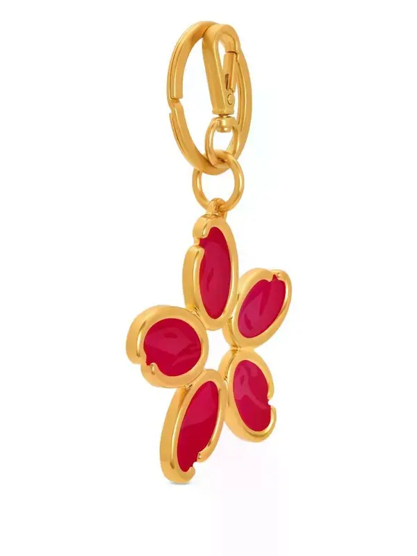 Oscar De La Renta Flower Charm Keyring - Gold