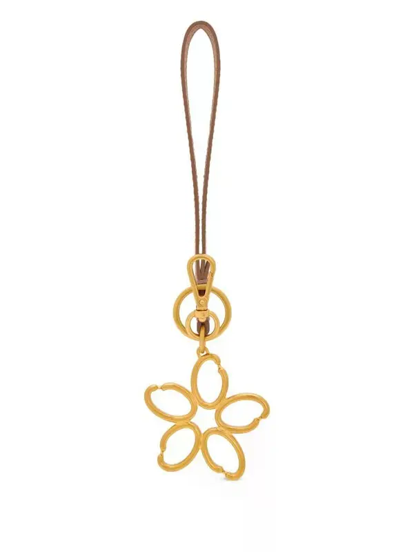 Oscar De La Renta Flower Pendant Keyring - Gold