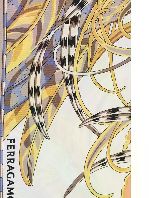FERRAGAMO Rooster-printed Square Scarf