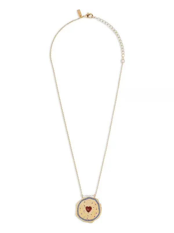 MYA BAY Ruby Heart Medallion Necklace - Gold