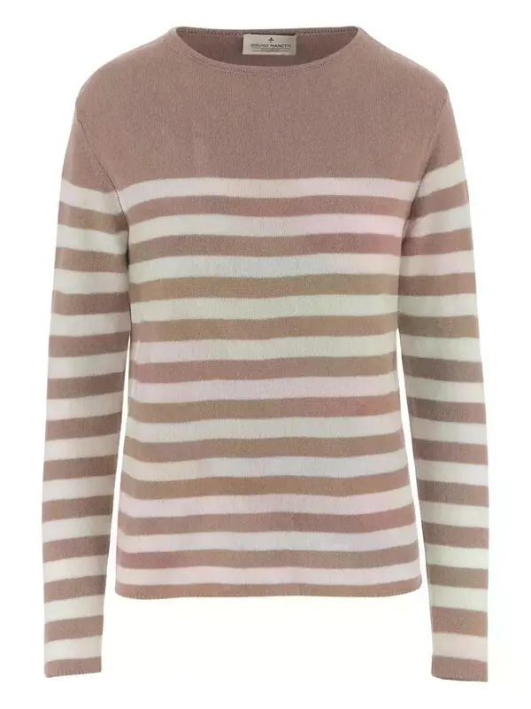 Bruno Manetti Striped Cashmere Jumper - Brown
