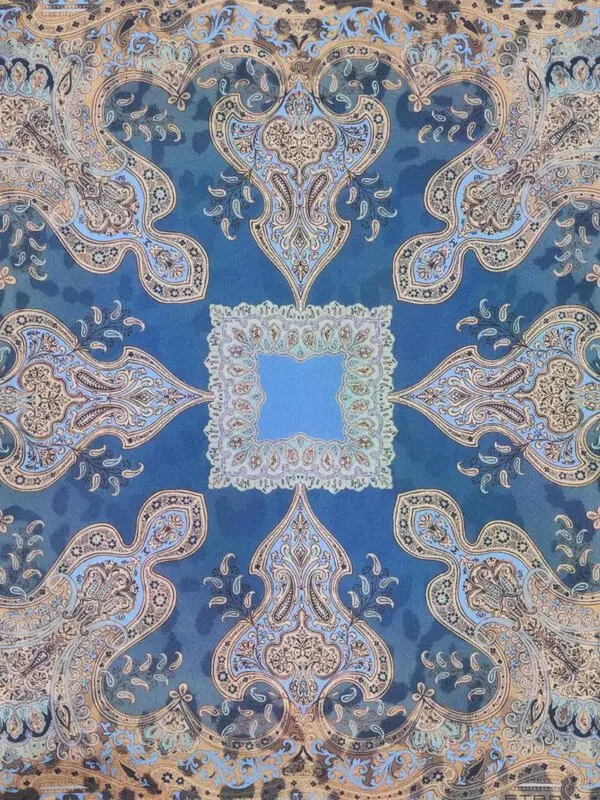 Etro Animal-print Paisley Silk Pocket Square - Blue