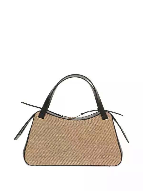 JIL SANDER Raffia-paneled Tote Bag