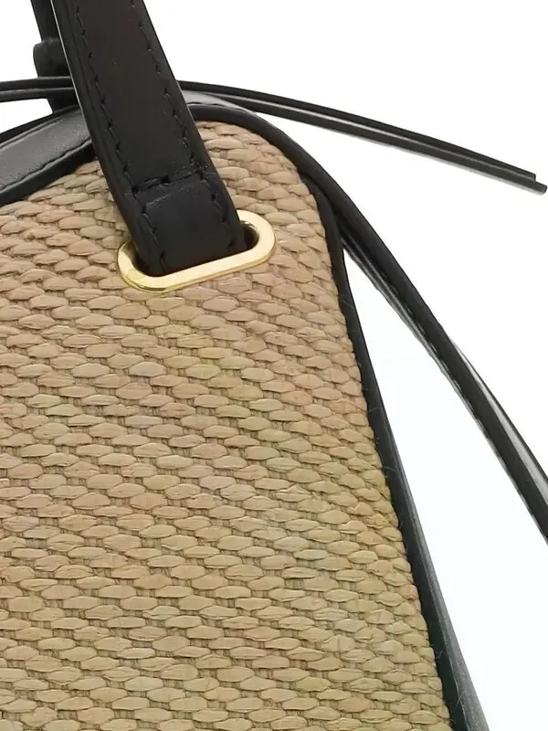 JIL SANDER Raffia-paneled Tote Bag