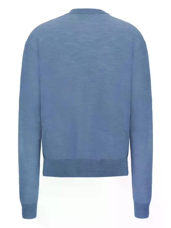 JIL SANDER Mélange-effect Knitted Top - Blue
