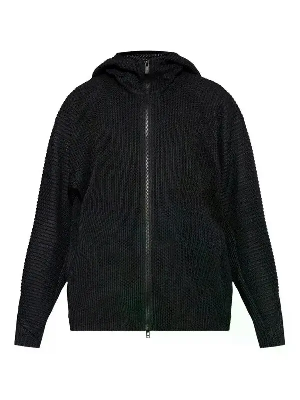 Issey Miyake Wickerwork Hooded Jacket - Black