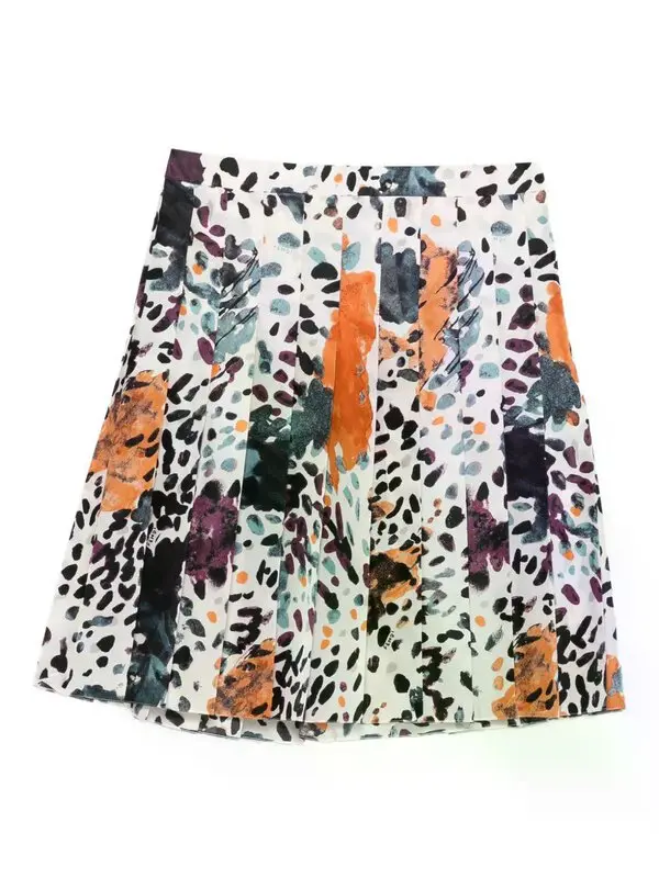 Fendi Pleated Printed Skirt