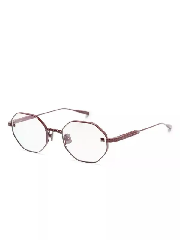 Valentino Garavani V-stud Geometric Frame Glasses