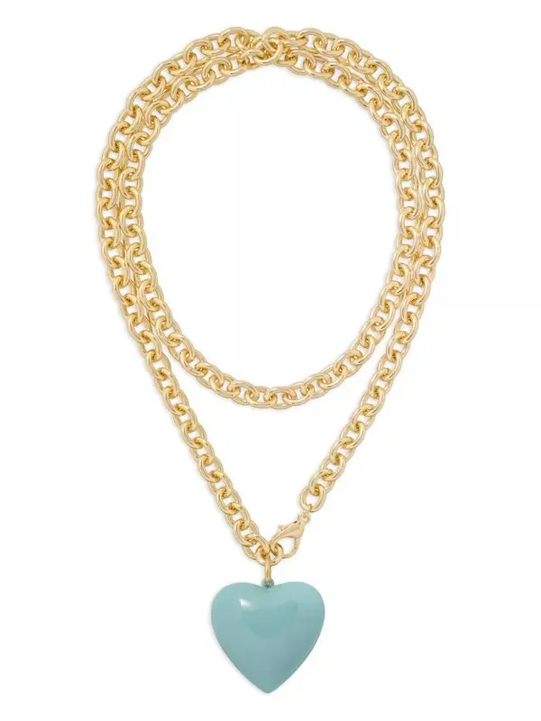 ROXANNE ASSOULIN Big Puffy Heart Charm Necklace - Gold