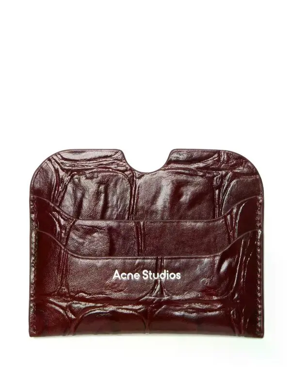 Acne Studios Logo-detail Embossed Card Holder - Red