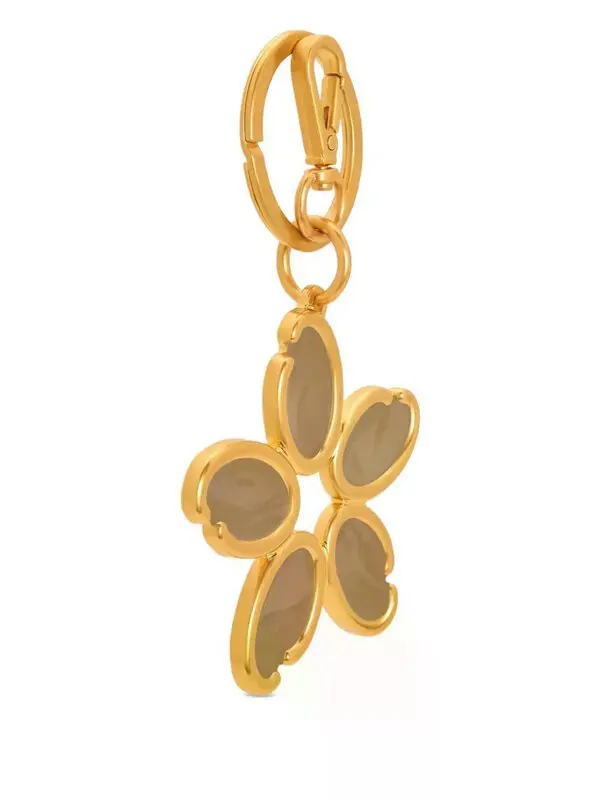 Oscar De La Renta Flower Charm Keyring - Gold