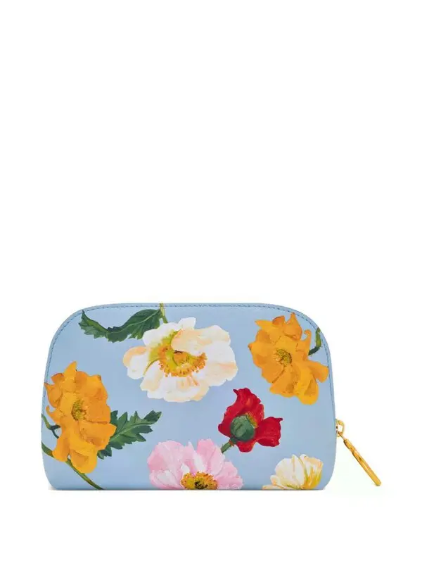 Oscar De La Renta Poppy-printed Makeup Bag