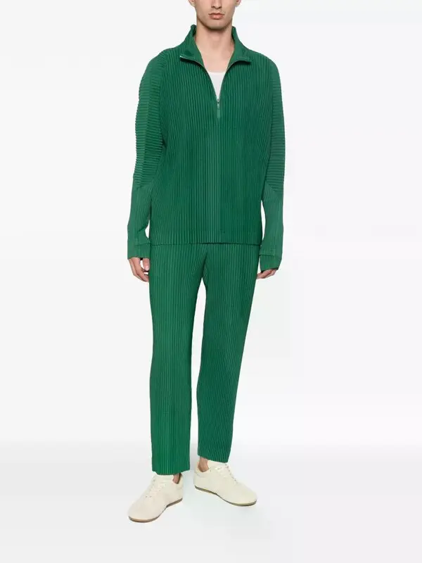 Issey Miyake Pleated Half-zip Top - Green