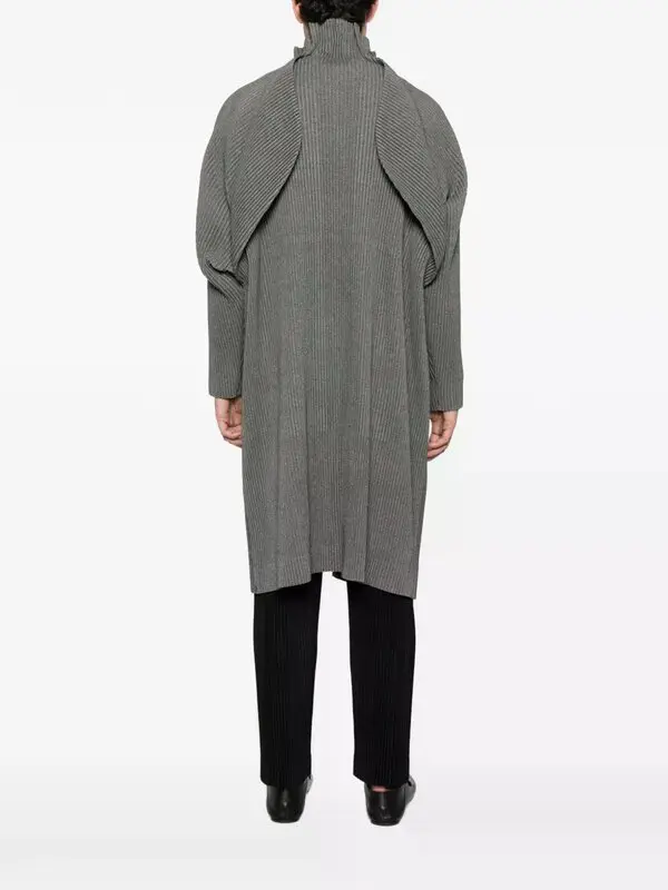 Issey Miyake Pleated Funnel-neck Coat