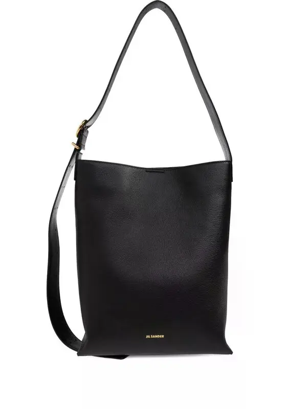 JIL SANDER Leather Strap Shoulder Bag - Black