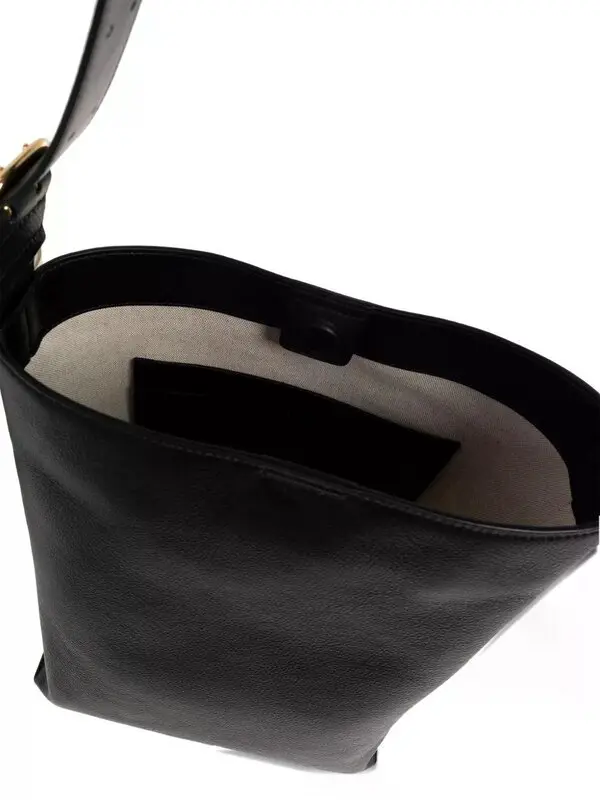 JIL SANDER Leather Strap Shoulder Bag - Black
