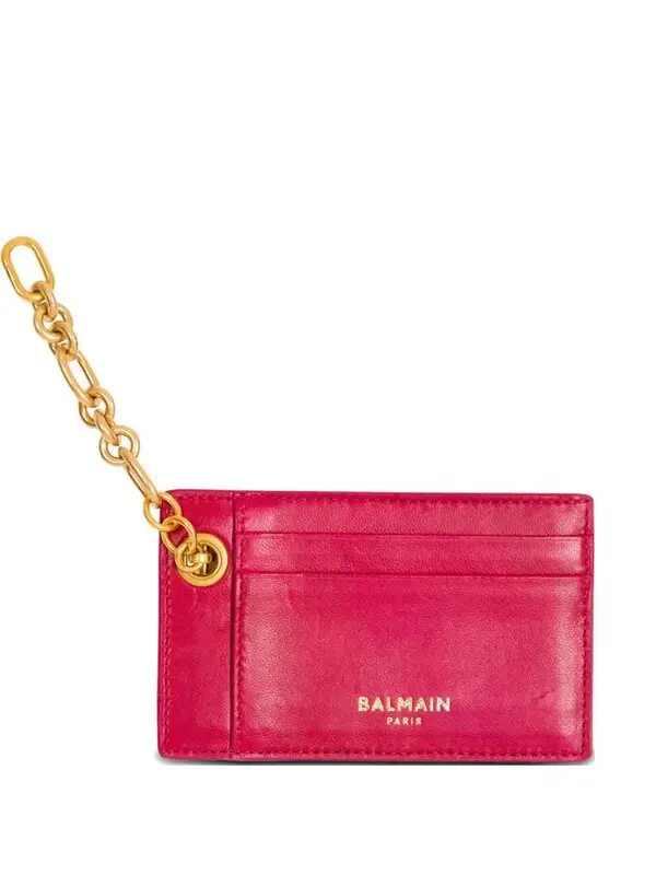Balmain Pulse Leather Card Holder - Pink