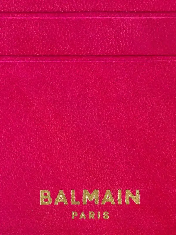 Balmain Pulse Leather Card Holder - Pink