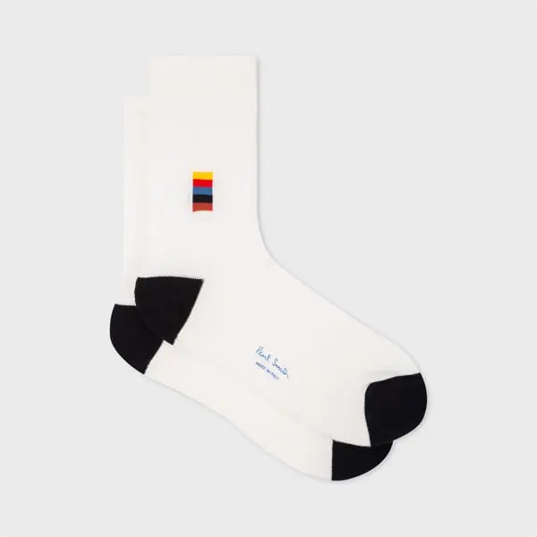Paul Smith Artist Stripe Trim Socks - White