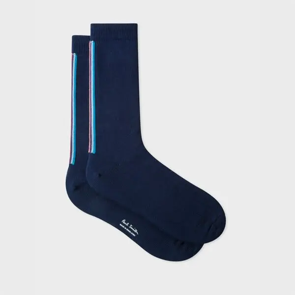 Paul Smith Signature Stripe Trim Socks - Blue