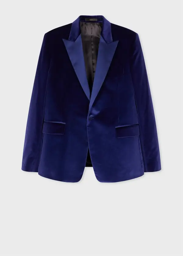 Paul Smith The Soho Tailored-fit Indigo Velvet Evening Blazer
