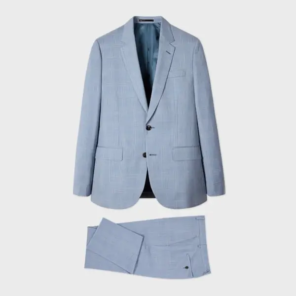 Paul Smith The Soho Tailored-fit Light Check Wool Suit - Blue