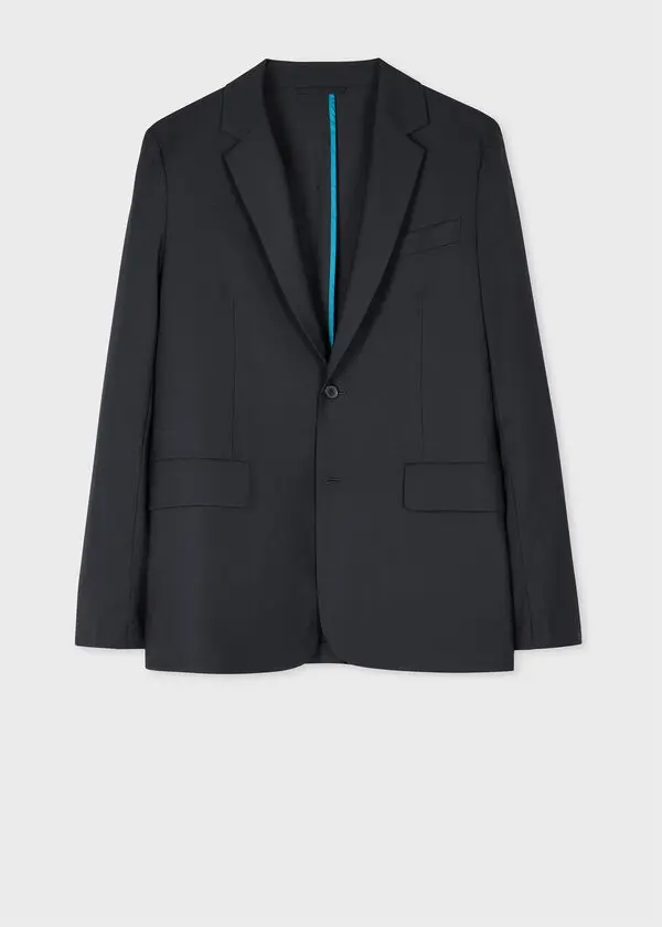 Paul Smith Navy Bi-stretch Wool Blazer - Blue