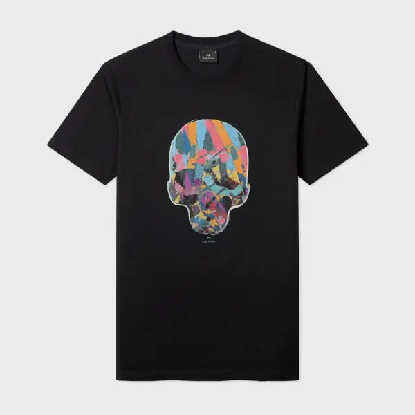 Paul Smith Organic Cotton 'multicolour Skull' T-shirt