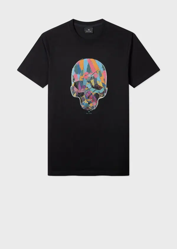 Paul Smith Organic Cotton 'multicolour Skull' T-shirt