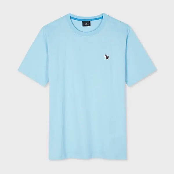 Paul Smith Light Organic Cotton Zebra Logo T-shirt - Blue