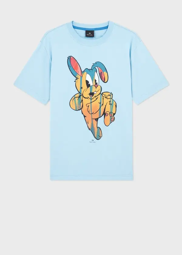 Paul Smith Pale Organic Cotton 'painted Rabbit' T-shirt