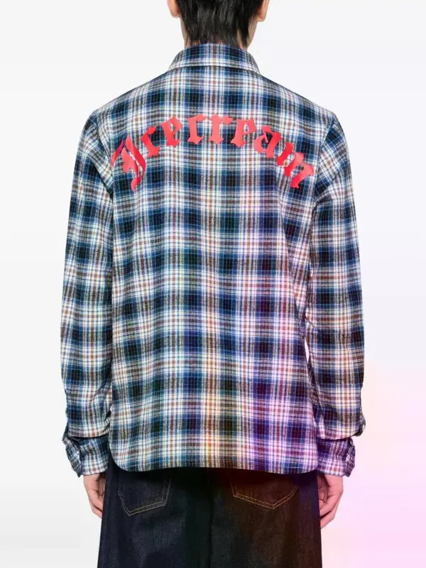 ICECREAM Mascot-embroidered Checked Shirt