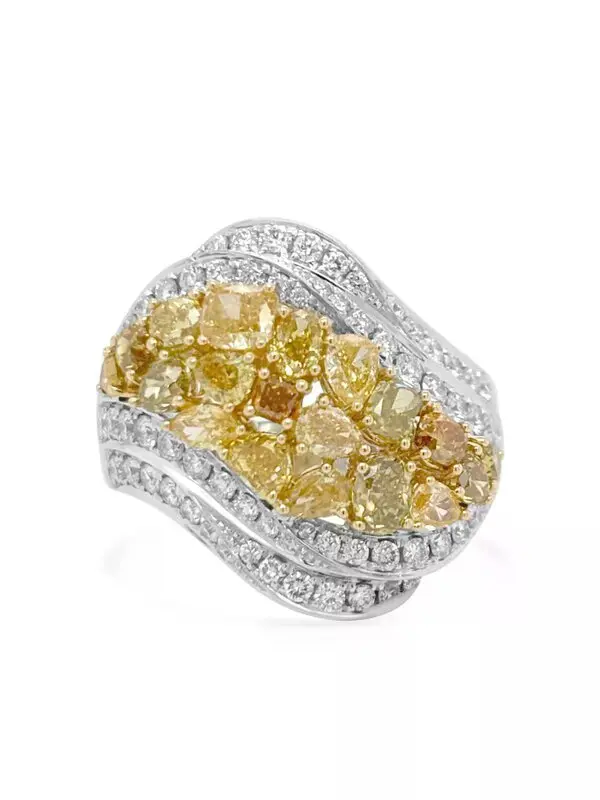 HYT JEWELRY 18k White And Yellow Gold Diamond Ring - Silver