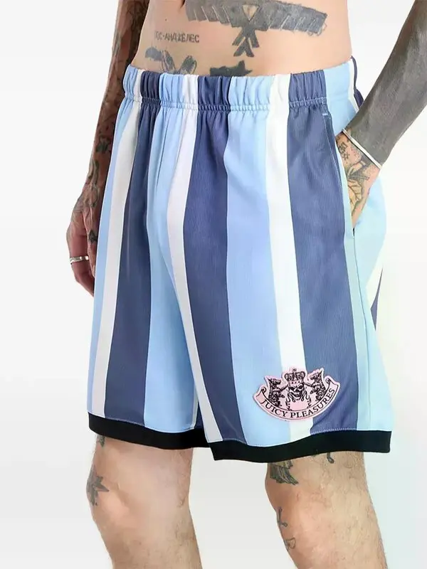 PLEASURES Striped Panelled Shorts