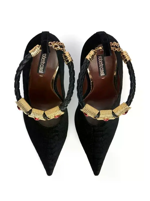 Roberto Cavalli Braided Strap Pumps - Black