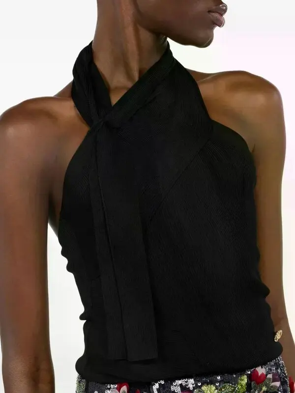 Roberto Cavalli Open-shoulder Knitted Top