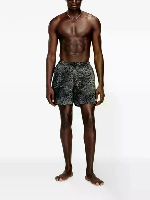 DIESEL® Animal-print Swim Shorts - Grey